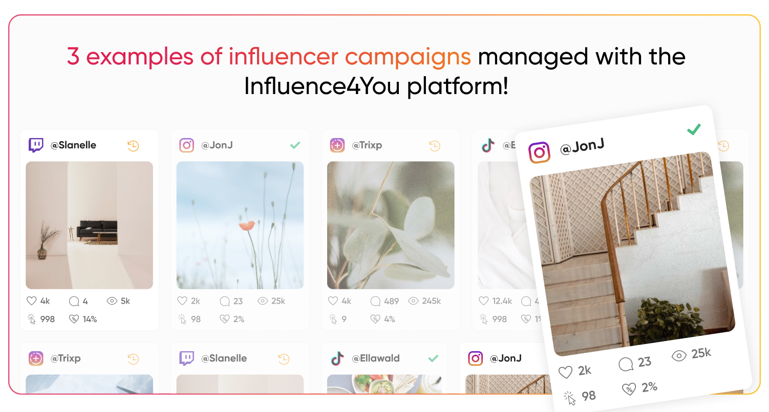 3 examples of influencer campaigns managed with the Influence4You ...